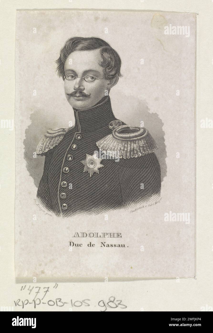 Portrait of Adolf van Nassau, 1835 - 1868 print Portrait of Adolf. His ...