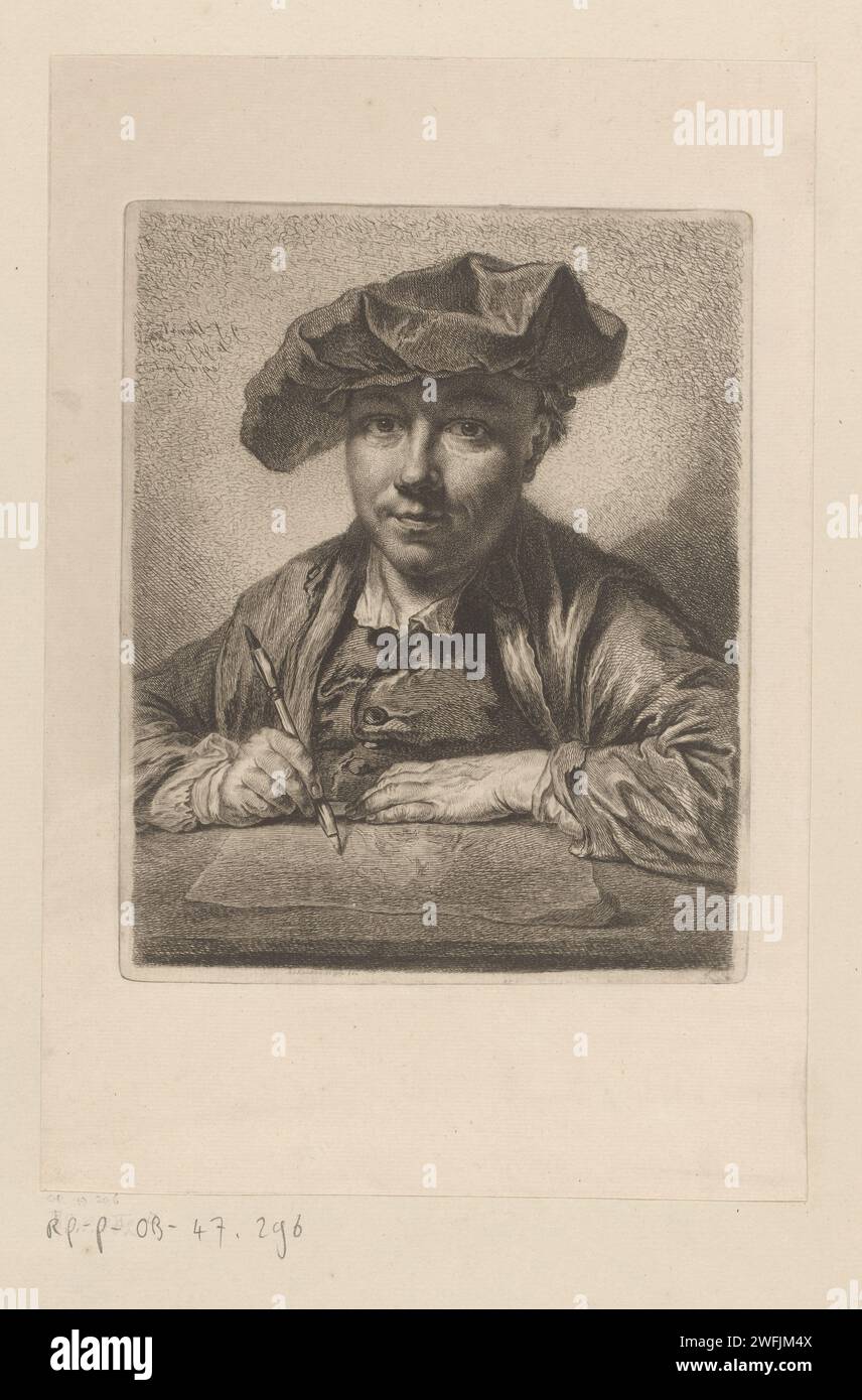 Self -portrait of Georg Friedrich Schmidt, Georg Friedrich Schmidt, 1752 print paper etching ...