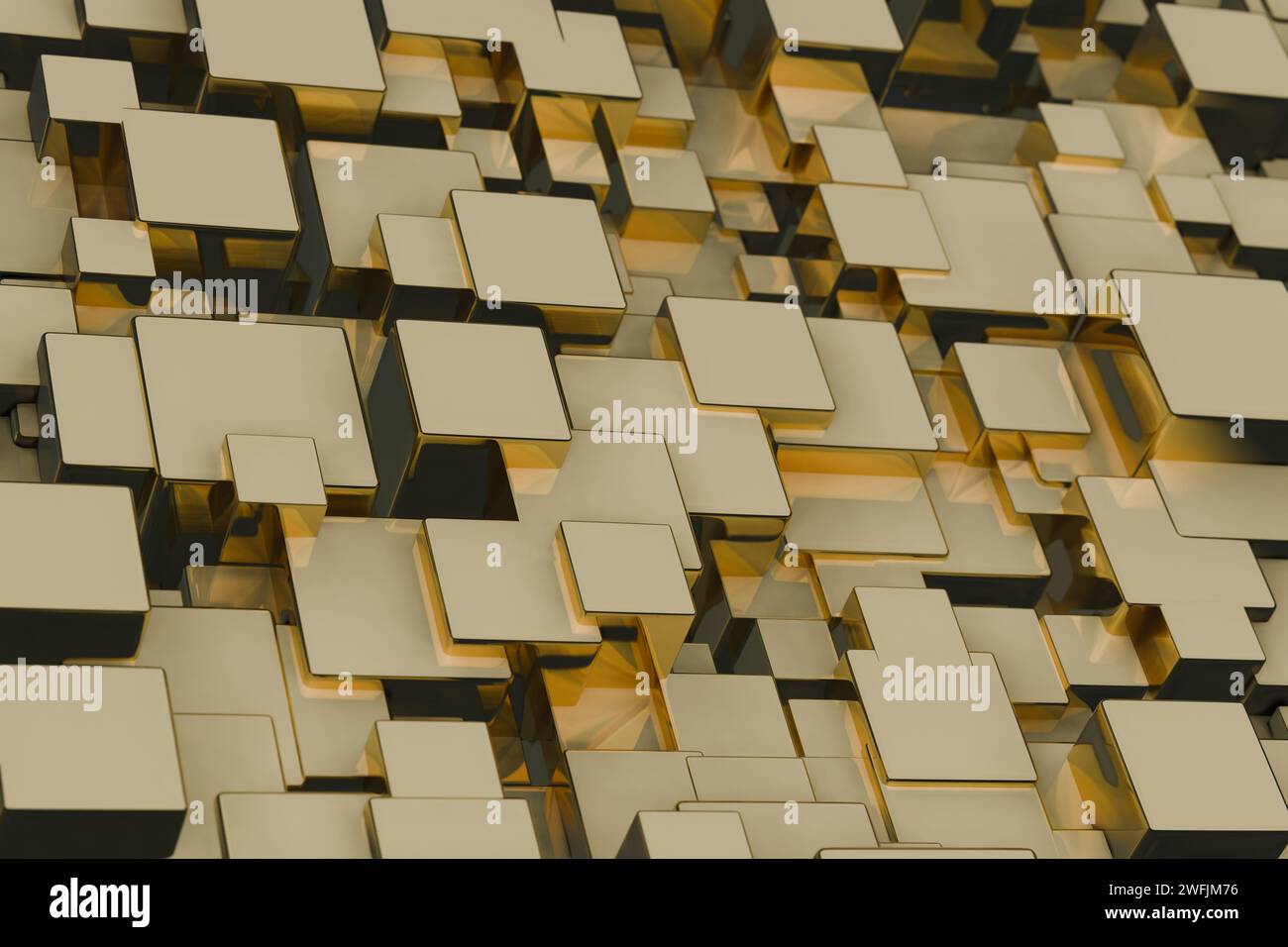 Clean, minimalistic design of digital blocks in a sequence Stock Photo ...