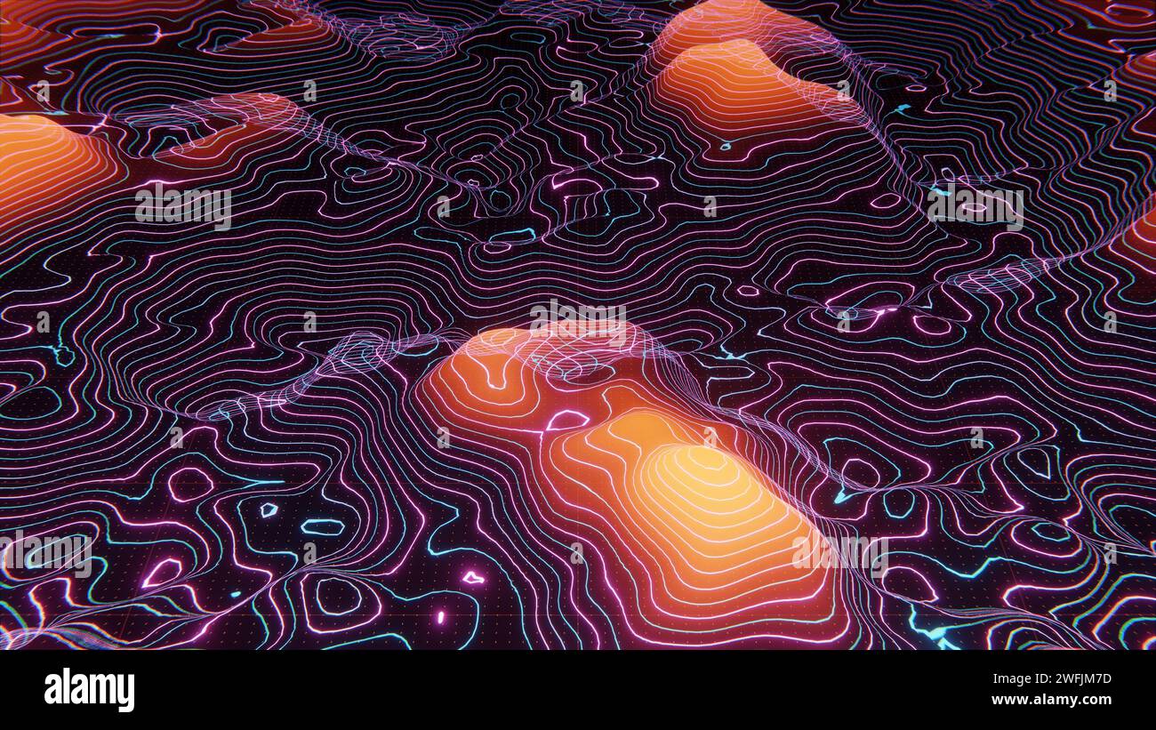 Wave land in a retro style, evoking nostalgic, synth-inspired ...