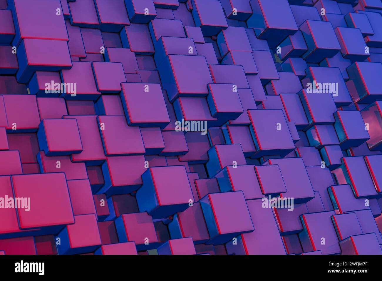Clean, minimalistic design of digital blocks in a sequence Stock Photo ...