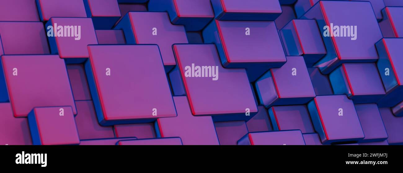 Clean, minimalistic design of digital blocks in a sequence Stock Photo ...