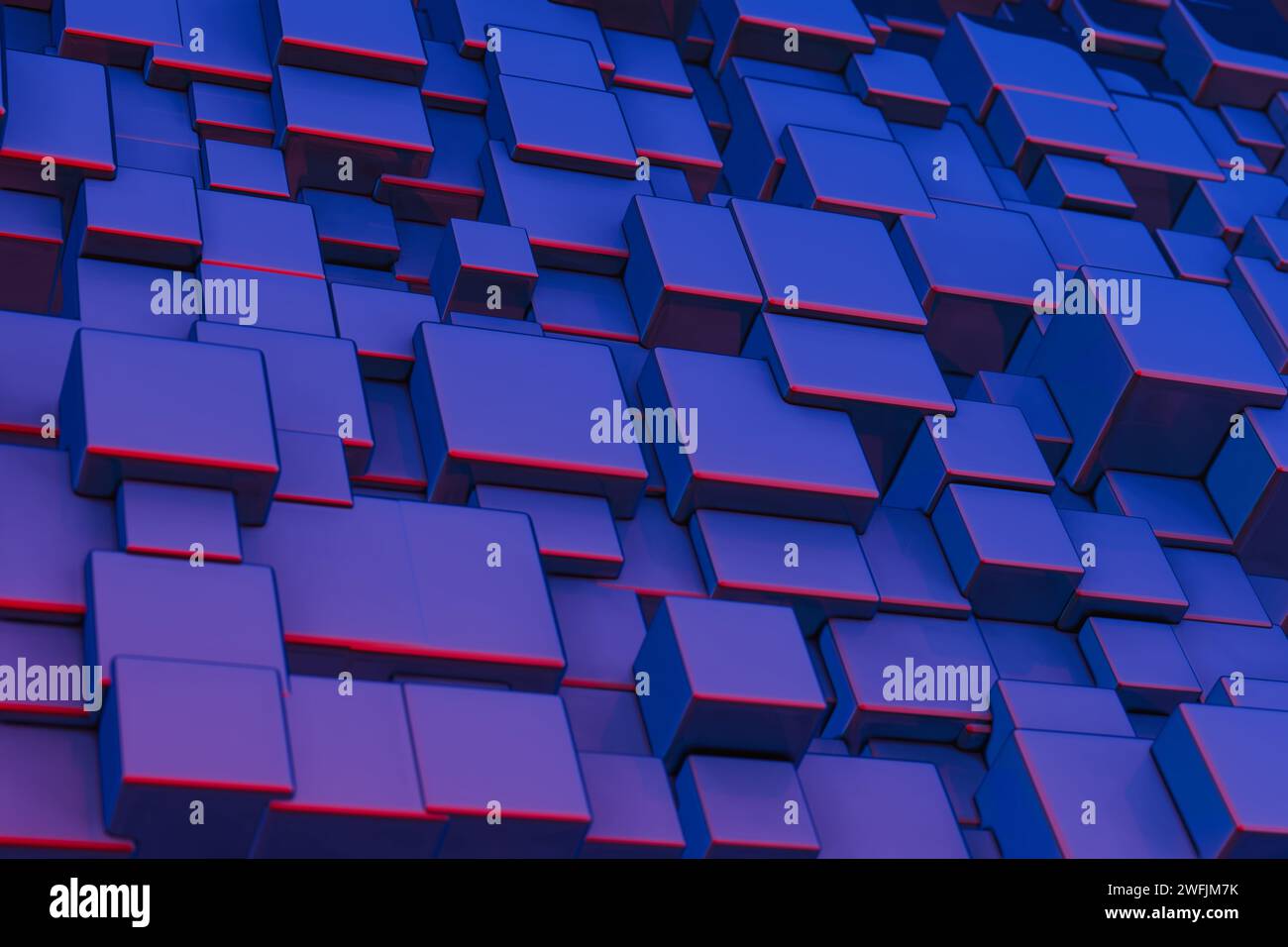 Clean, minimalistic design of digital blocks in a sequence Stock Photo ...