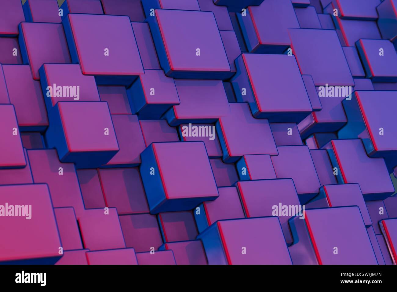 Clean, minimalistic design of digital blocks in a sequence Stock Photo ...