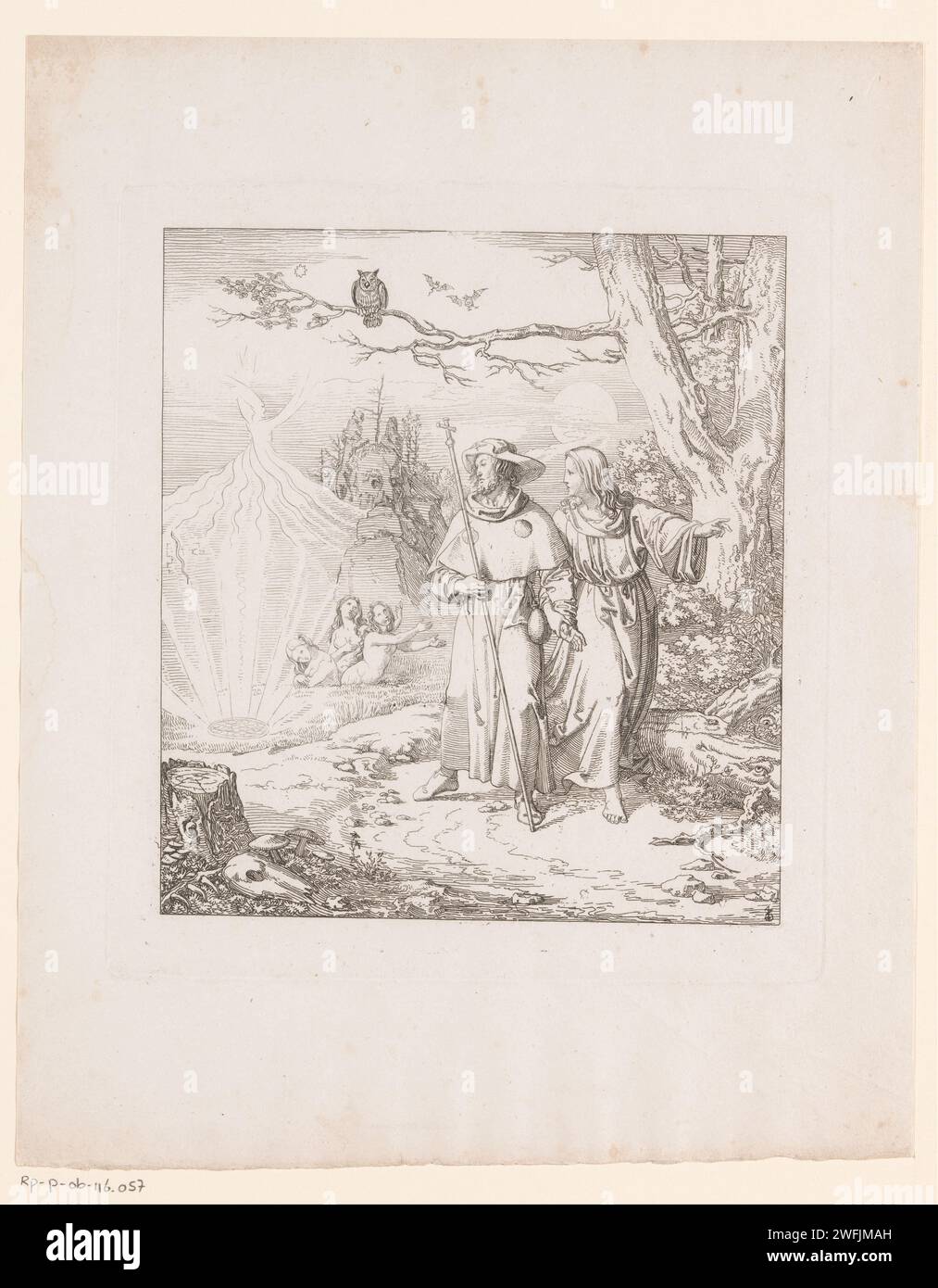 Pelgrim is led away from temptation and evil, Joseph von Führich, 1840 ...