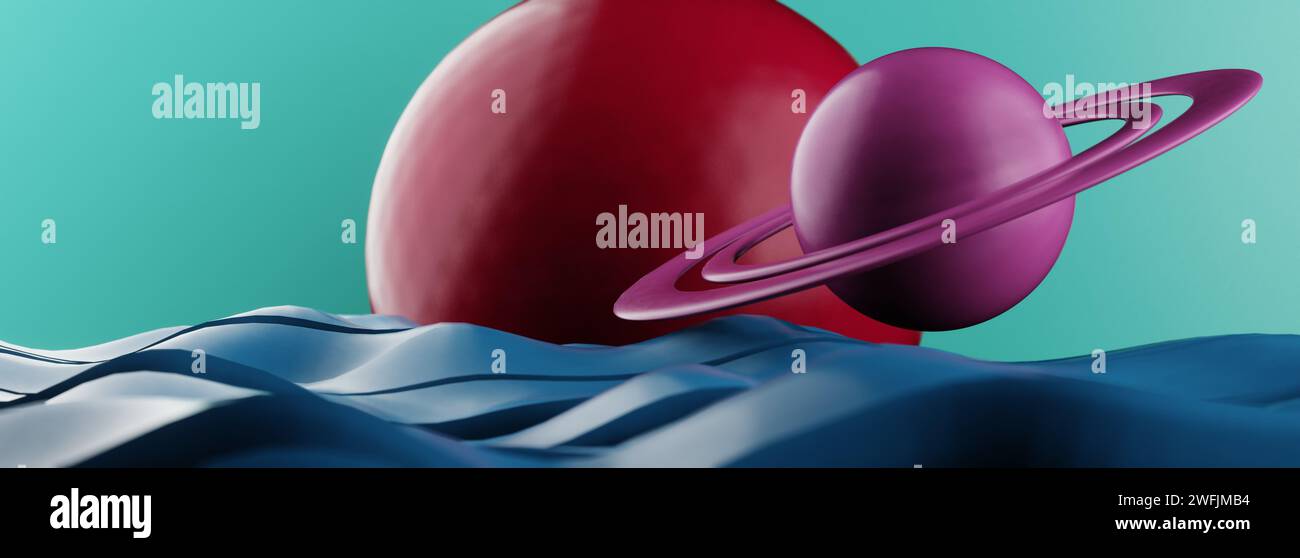 A depiction of the solar system's planets in bold, abstract forms Stock ...