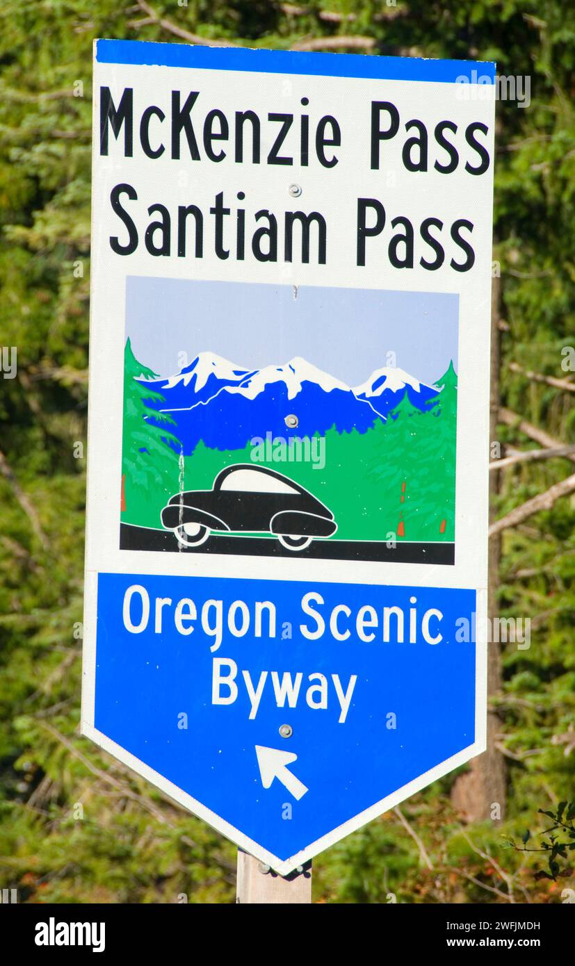 Byway sign, McKenzie Pass-Santiam Pass National Scenic Byway ...
