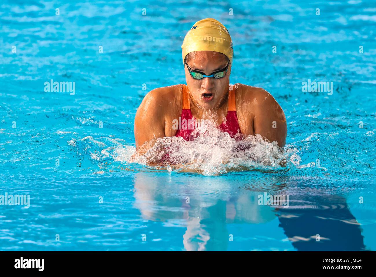 Santiago, Chile. 25th Jan, 2024. Swimmers participate in the 2024 ...