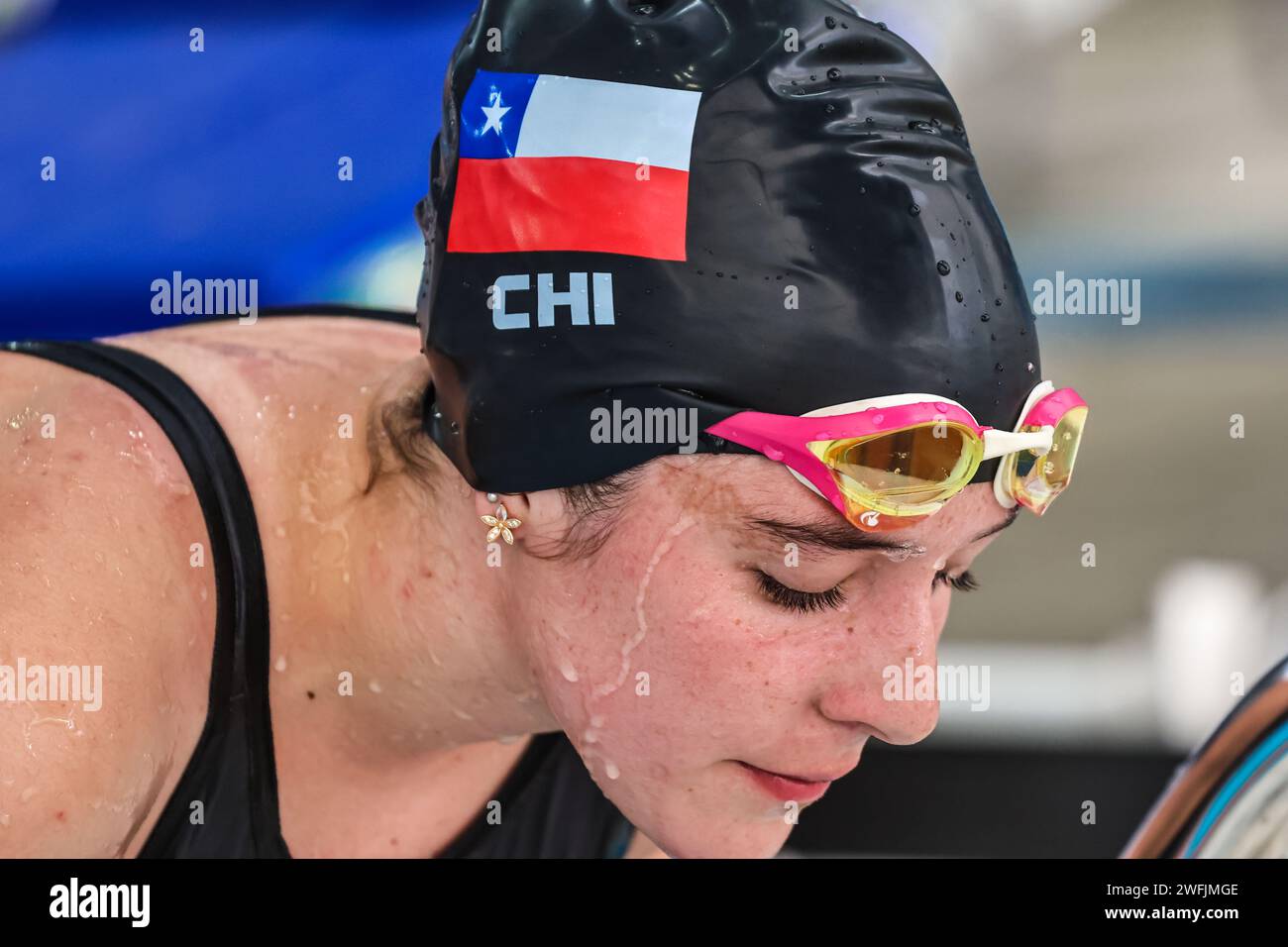 Santiago, Chile. 25th Jan, 2024. Swimmers participate in the 2024 ...