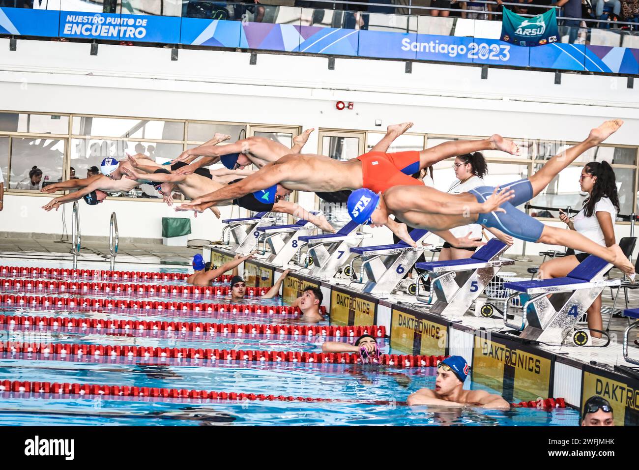 Santiago, Chile. 25th Jan, 2024. Swimmers participate in the 2024 ...