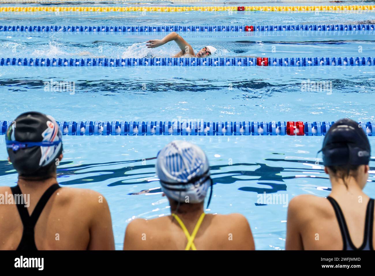 Santiago, Chile. 25th Jan, 2024. Swimmers participate in the 2024 ...