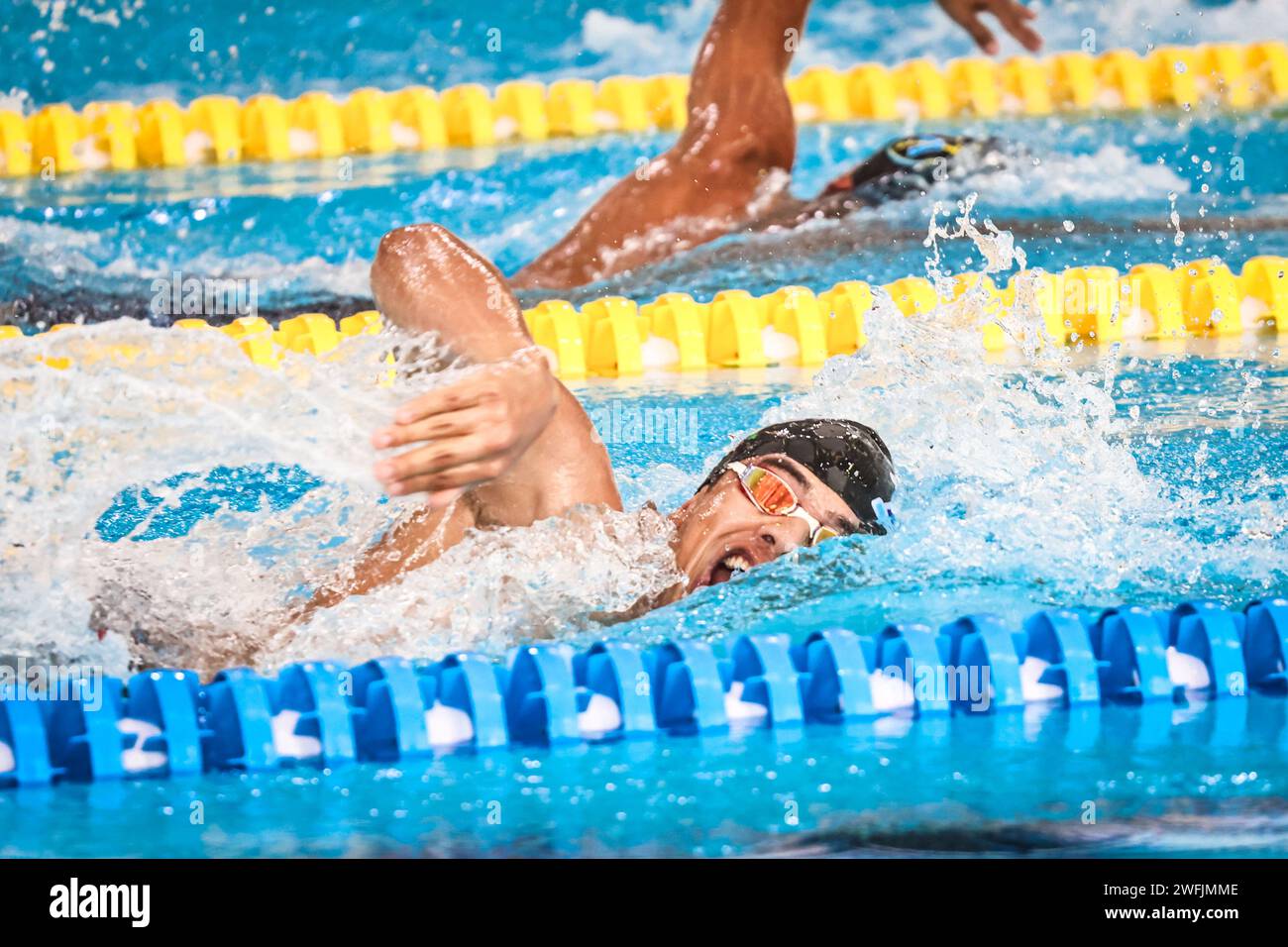 Santiago, Chile. 25th Jan, 2024. Swimmers participate in the 2024 ...
