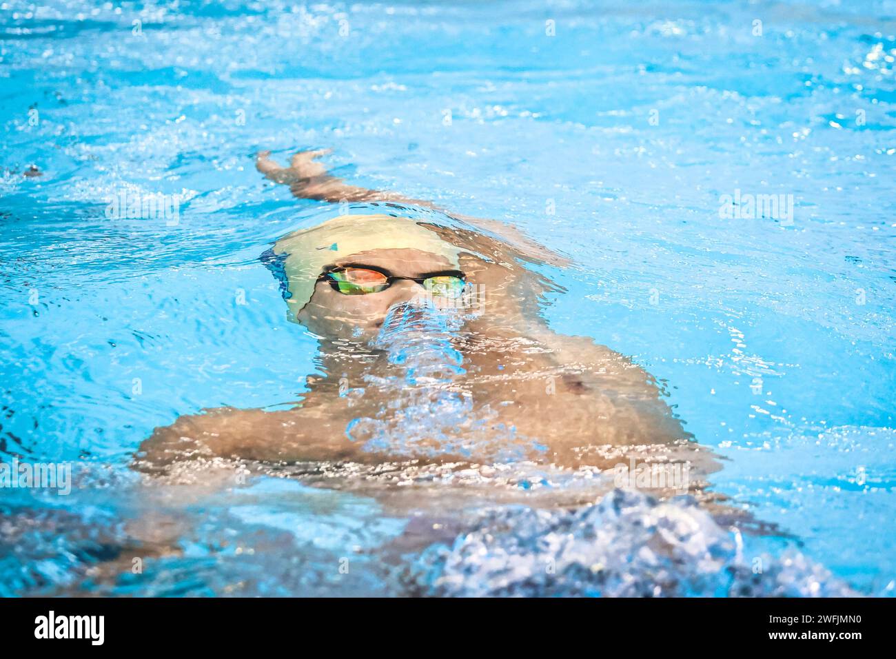 Santiago, Chile. 25th Jan, 2024. Swimmers participate in the 2024 ...