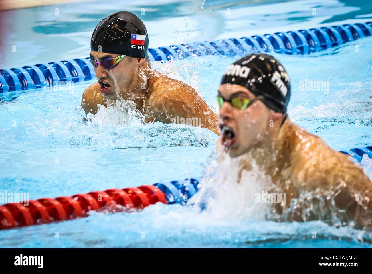 Santiago, Chile. 26th Jan, 2024. Swimmers participate in the 2024 ...