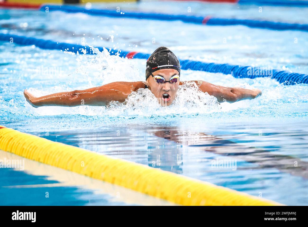 January 25, 2024, Santiago, Chile: Swimmers participate in the 2024 ...