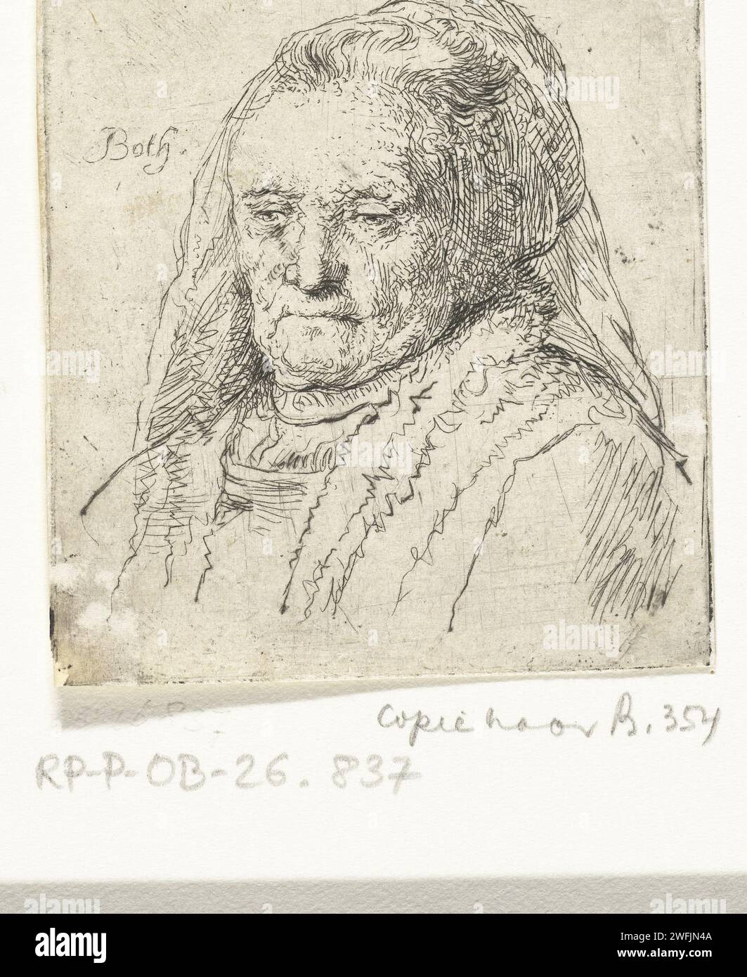 Portrait bust of Rembrandt's mother, Andries Both, after Rembrandt van ...