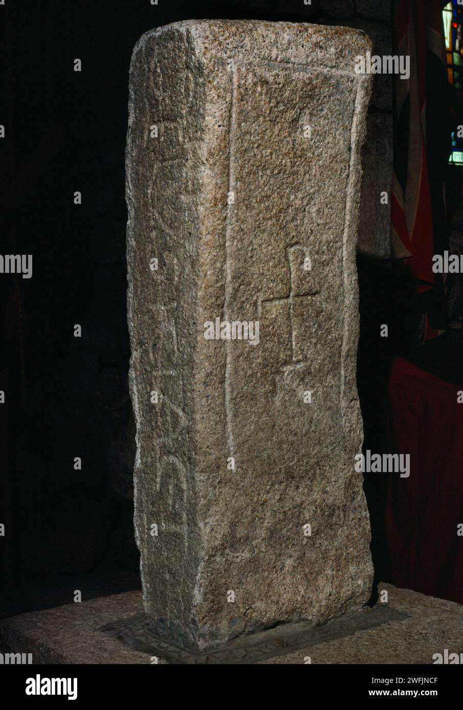 Early Christian memorial stone with a chi-rho cross, St Just Church ...