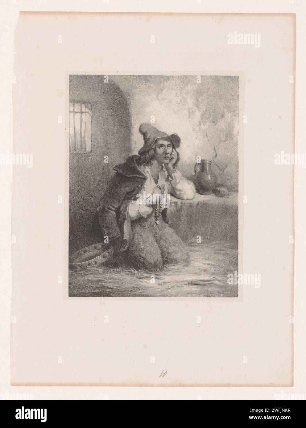 Prisoner with rosary in his hand, Desiré Oscar Léopold von Franckenberg ...