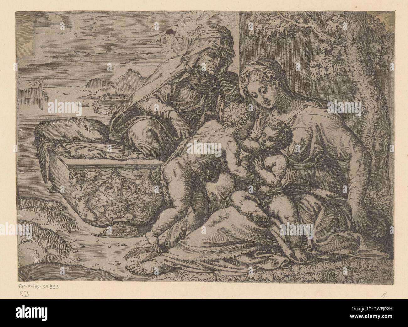 Mary with the Christkind, Johannes de Baptist and Elisabet, Anonymous ...