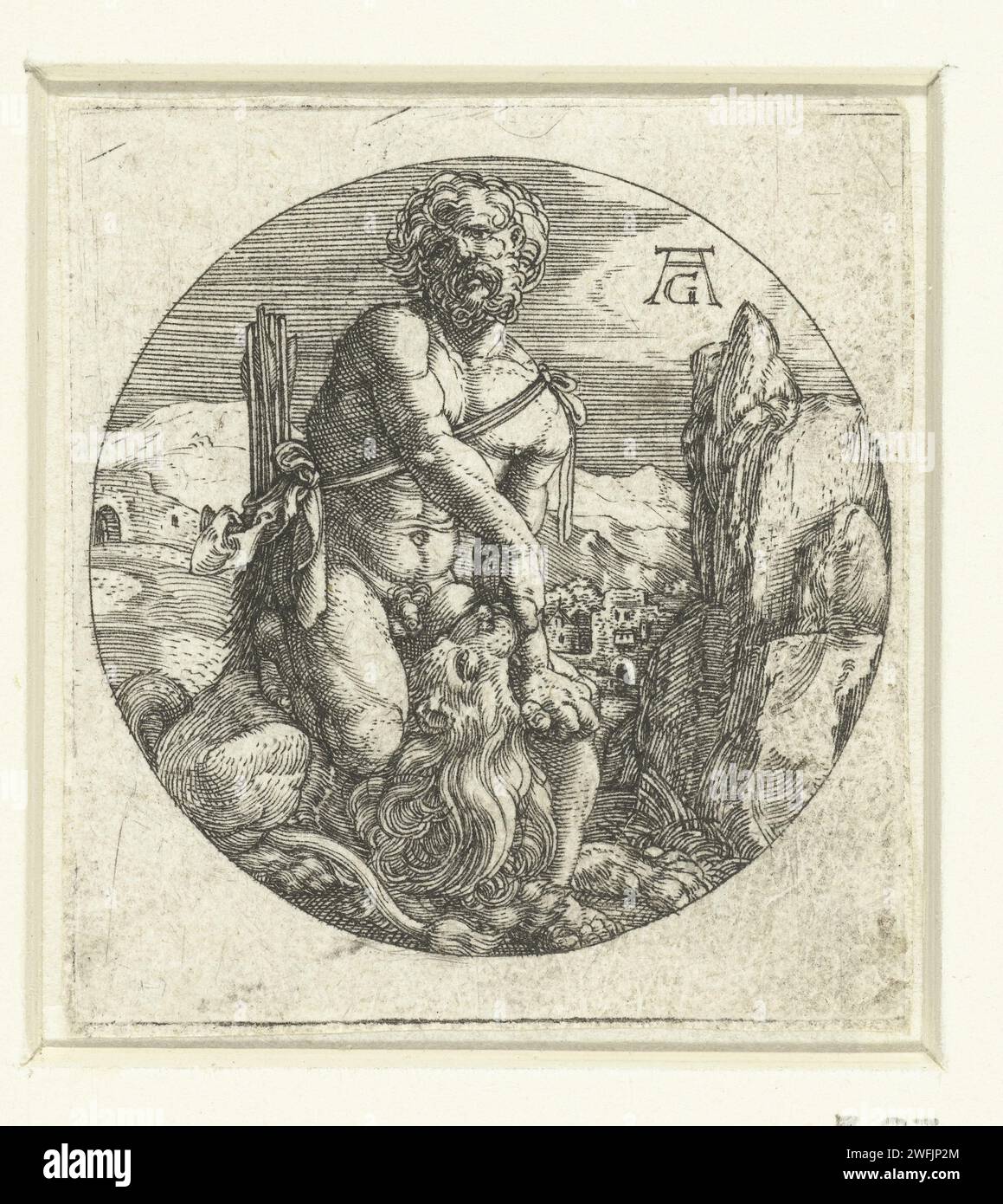 Hercules in a fight with the Nemean Lion, Heinrich Aldgrever, 1512 ...