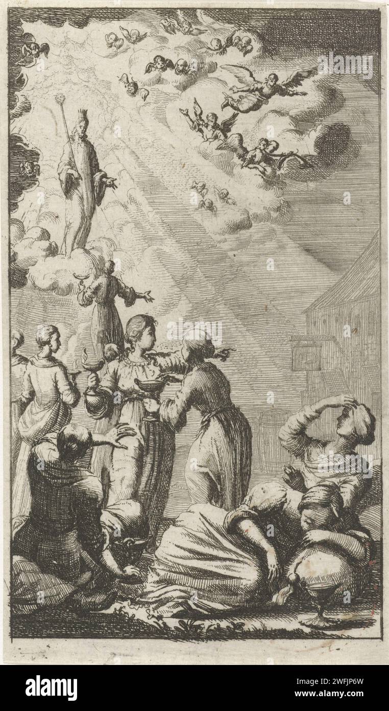 Parable of the wise and foolish virgins, anonymous, after Jan Luyken, 1681 - 1762 print paper ...