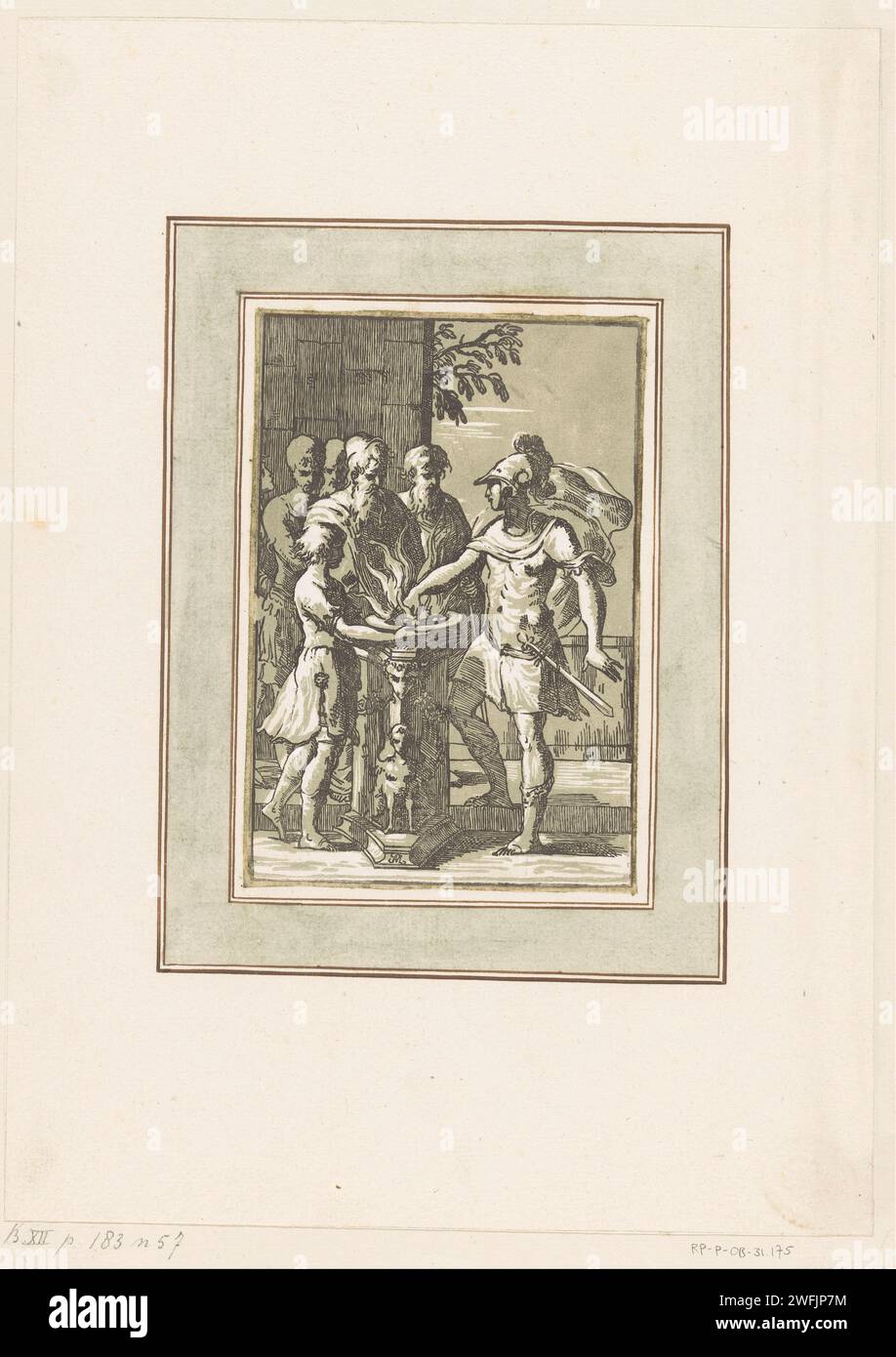 Mucius Scaevola puts his hand in the fire, Anton Maria I Zanetti, after ...