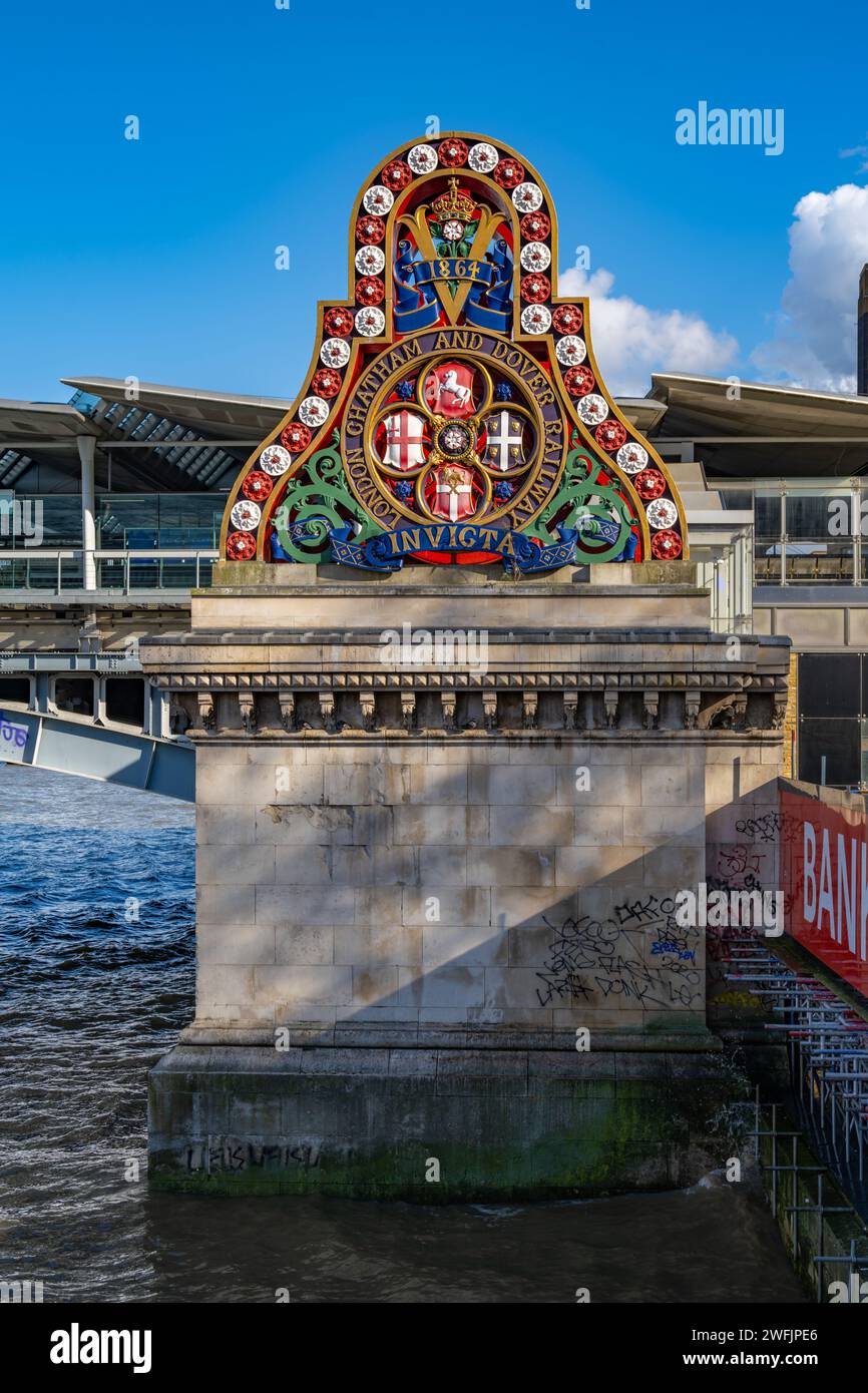 London, Chatham and Dover Railway Sign on the old support for ...