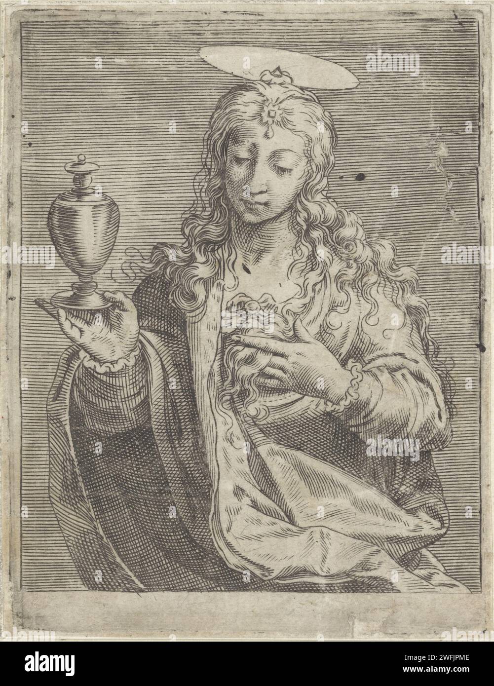 Maria Magdalena, Agostino Carracci, c. 1581 print Saint Mary Magdalena ...