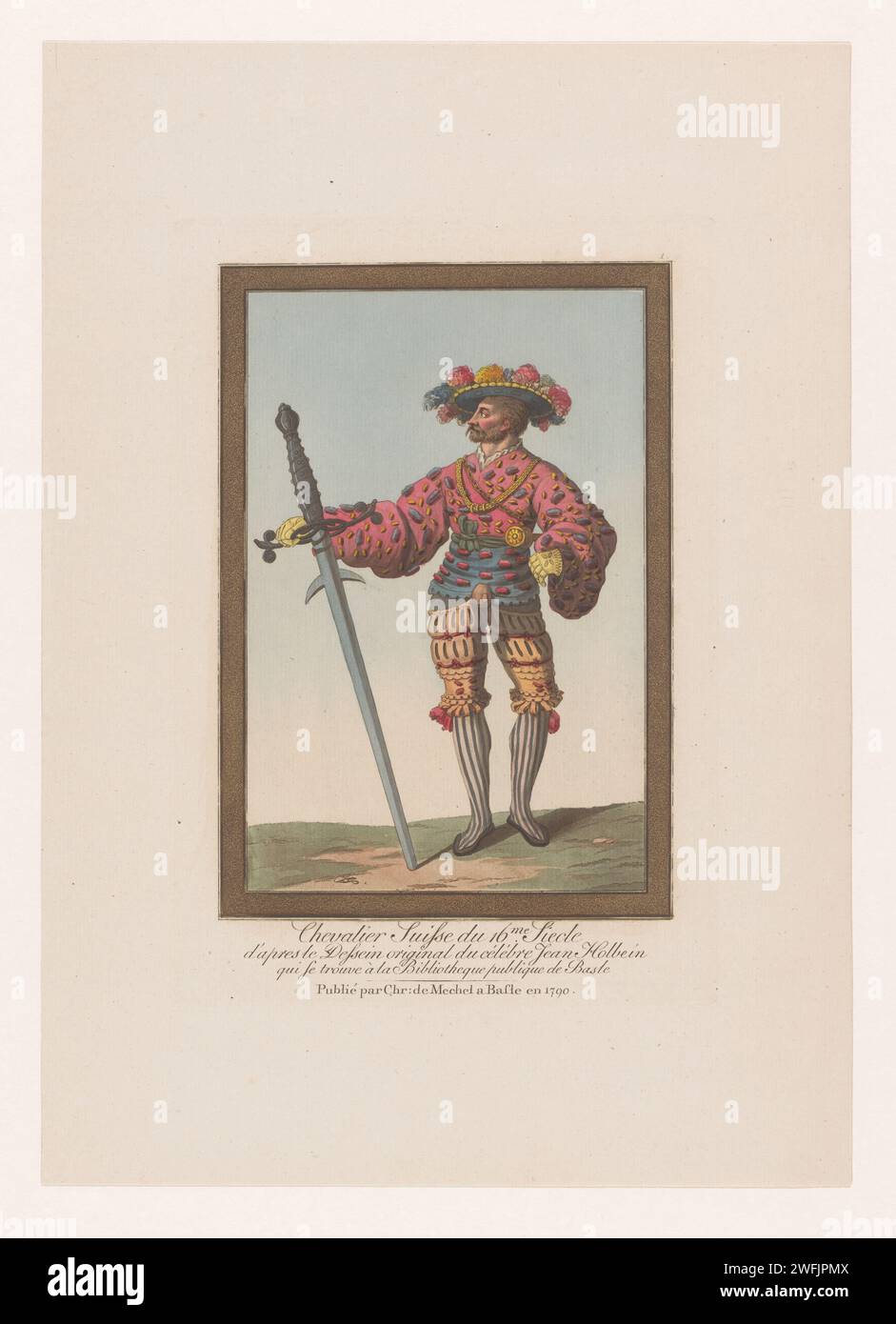 Soldiers captain with hat with feathers and sword, Johann Rudolph ...