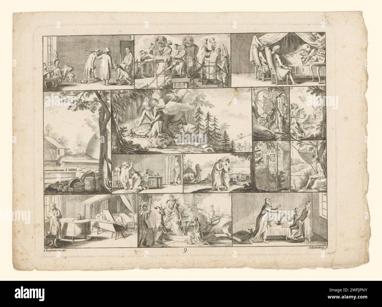 Encyclopedic representations of people, Johann Rudolph Schellenberg ...