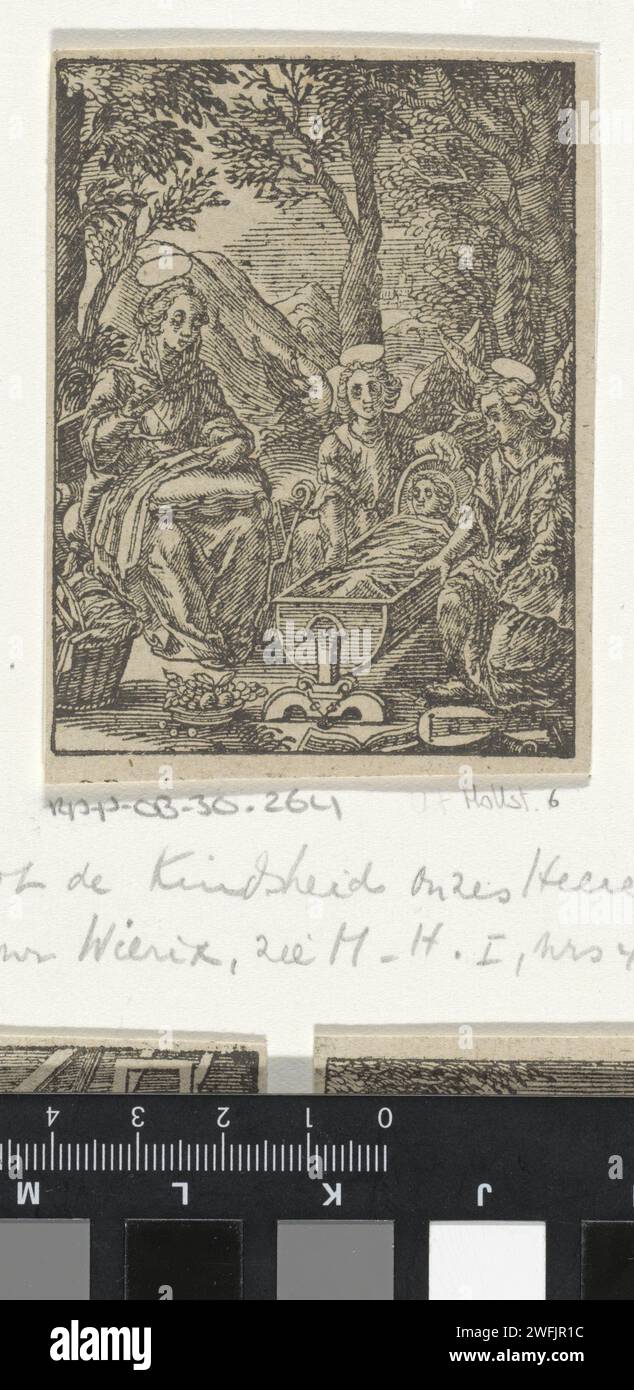 Christkind sleeps in the cradle, Christoffel van Sichem (II), After Hieronymus Wierix, 1617 ...