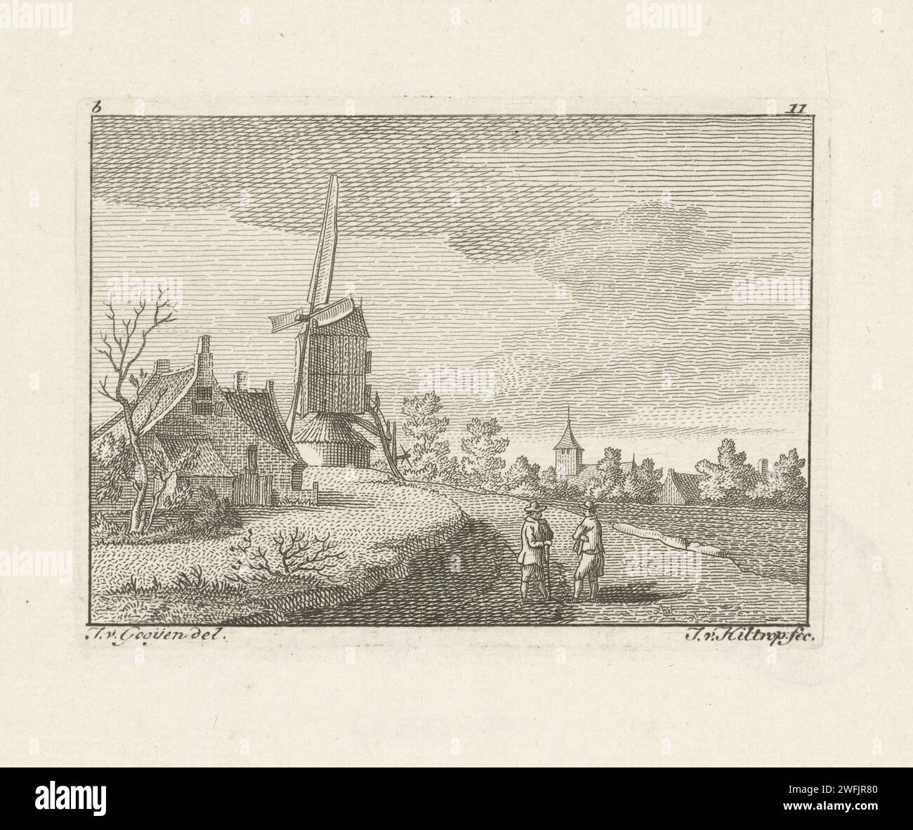 Landscape with a farm and a mill, Johannes van Hiltrop, after Jan van ...