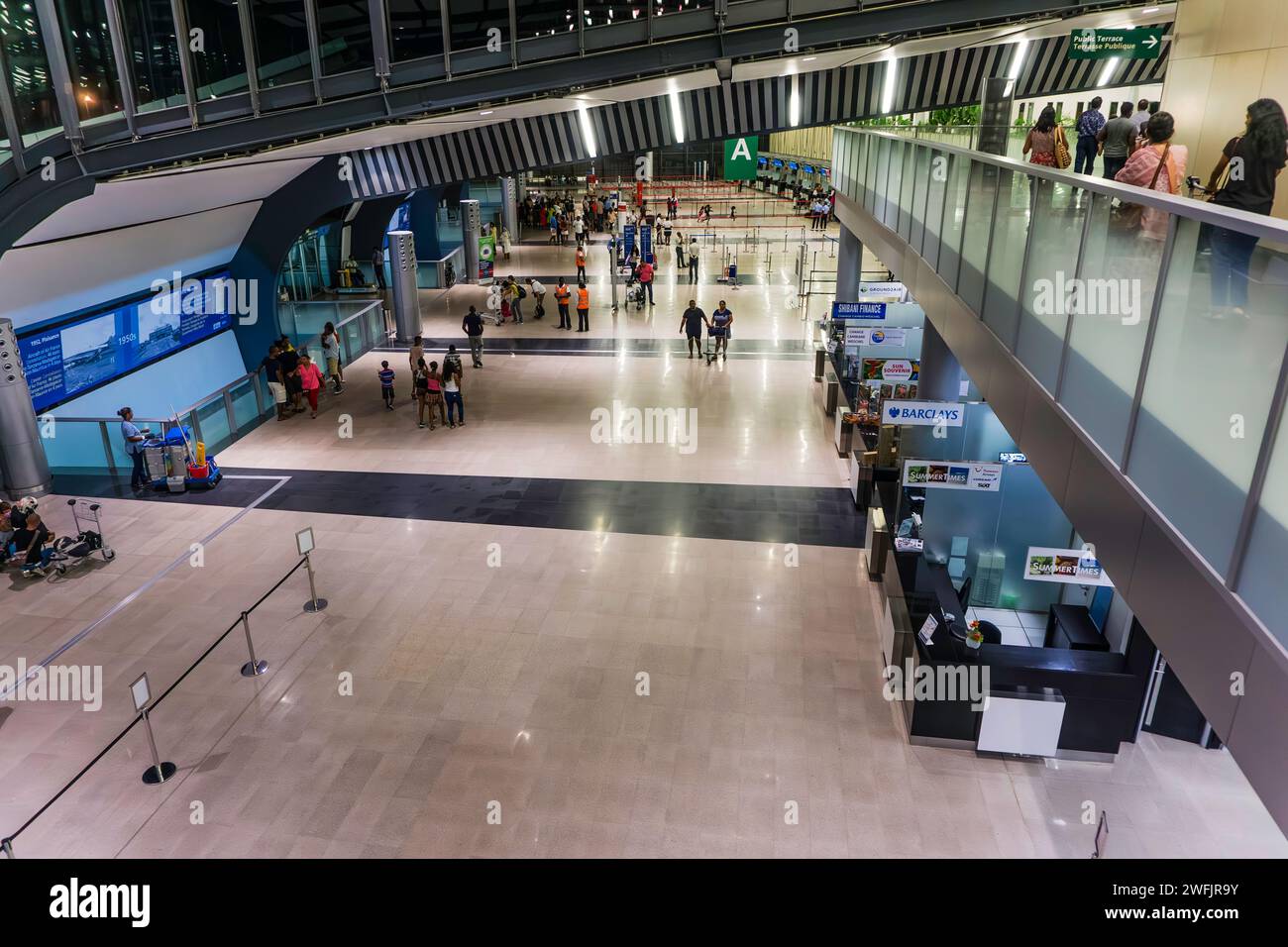 22 December 2015, SSR Airport, Mauritius - Public area of airport ...