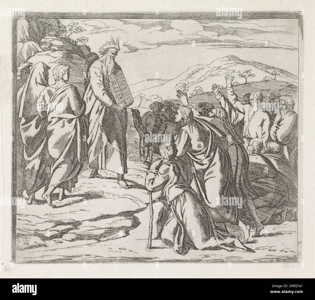 Moses shows the Tables of the Law, Orazio Borianni, After Rafaël, 1615 ...