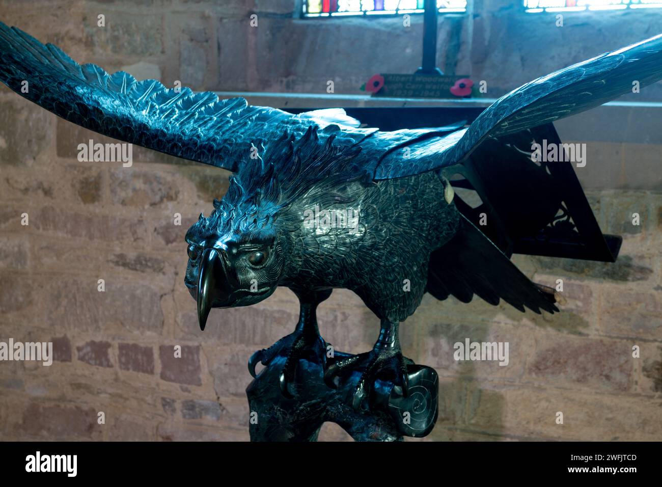 Bronze eagle lectern, St. Mary`s Church, Barby, Northamptonshire ...