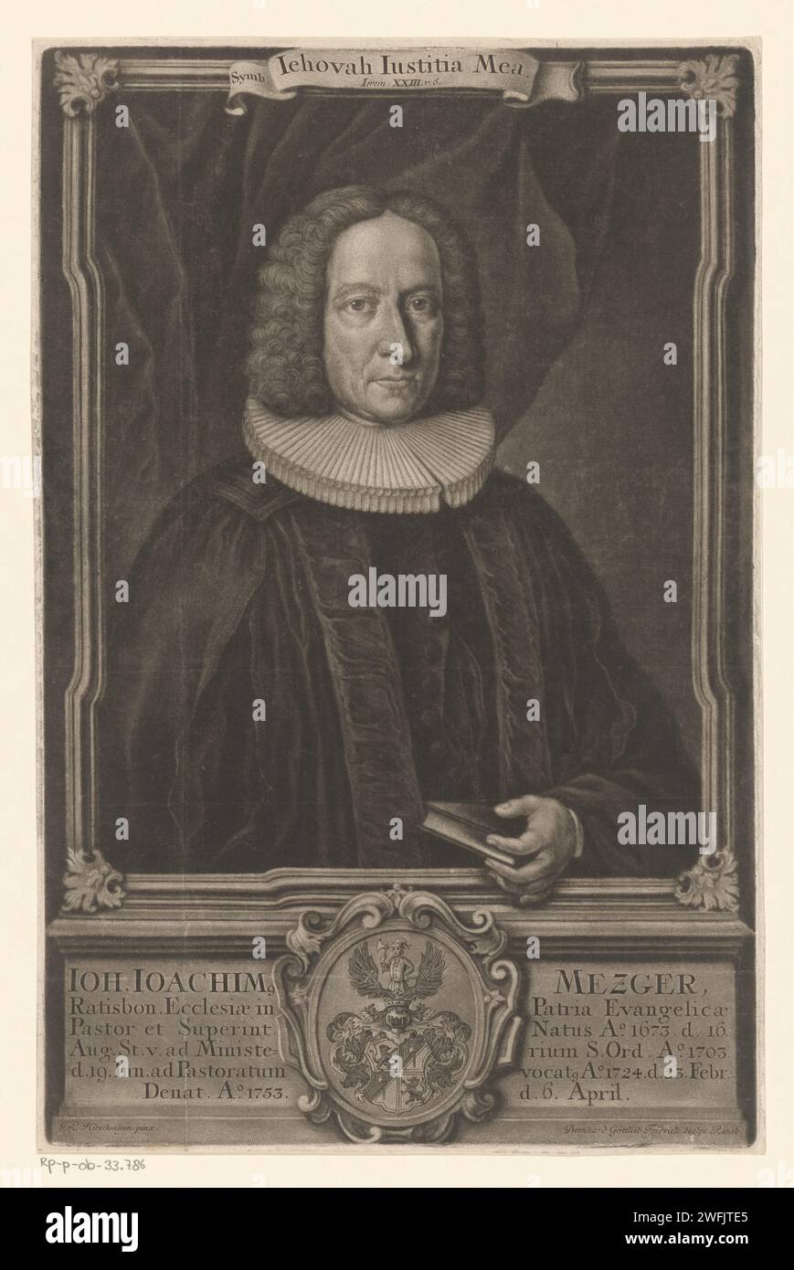 Portrait van Johann Joachim Metzger, Bernhard Gottlieb Fridrich, after ...