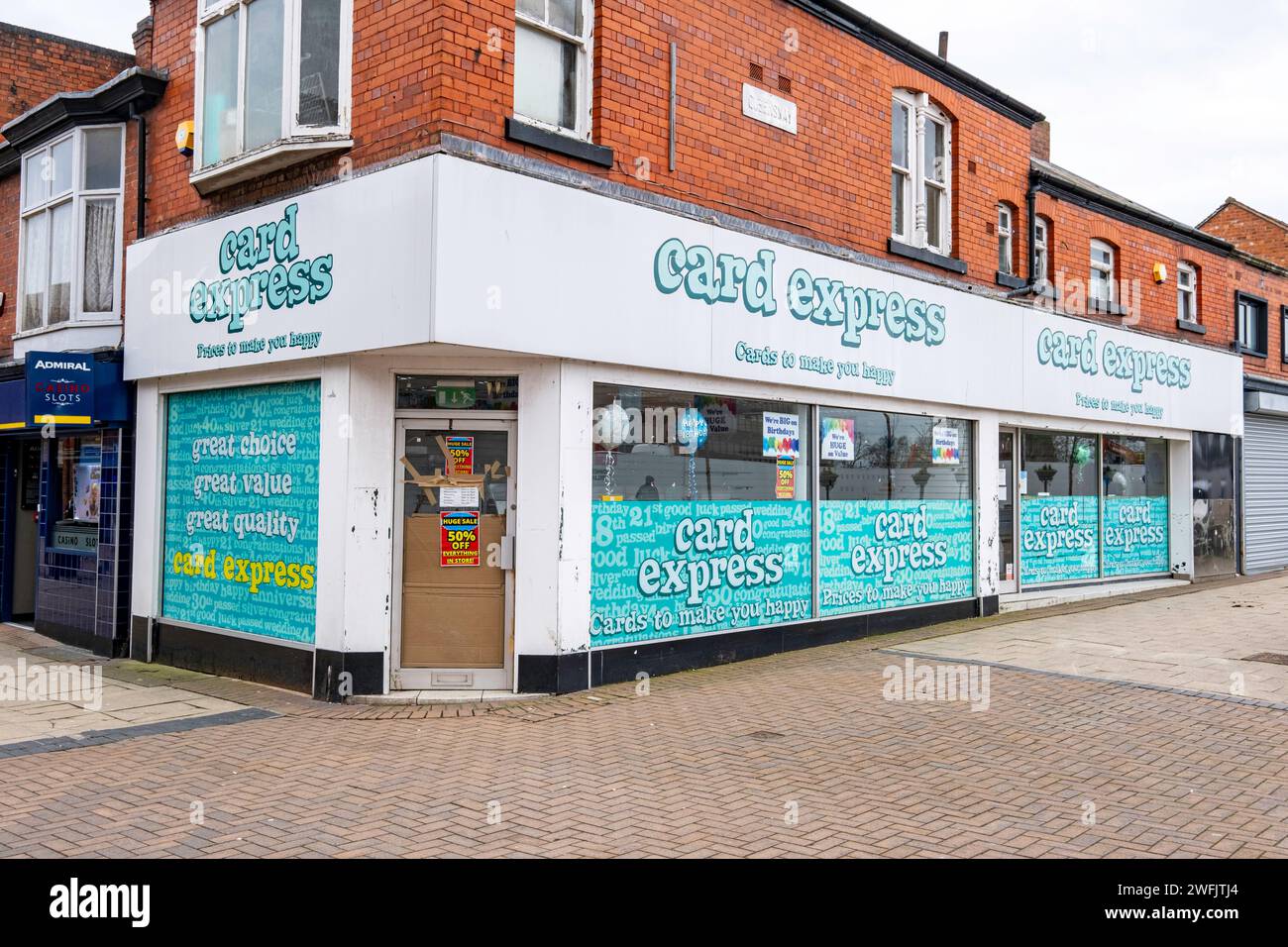 Closed down Card Express shop in town centre of Crewe Cheshire UK Stock ...