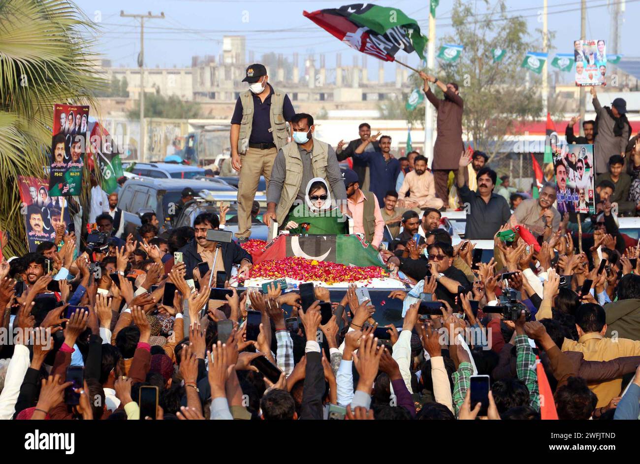 Peoples Party (PPP) Leader, Aseefa Bhutto Zardari addresses during ...