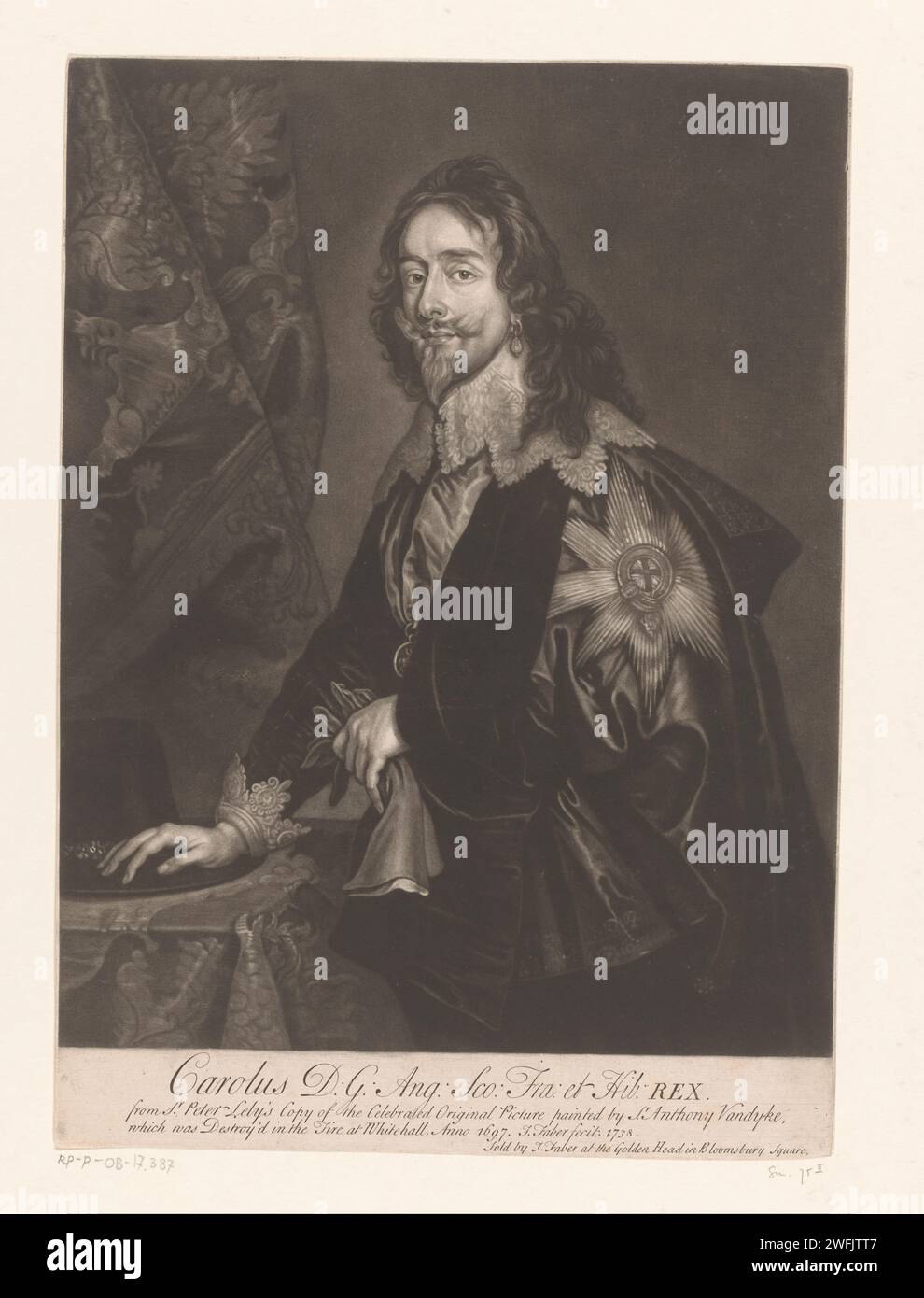 Portrait of Charles I, King of England, John Faber (II), After Peter ...