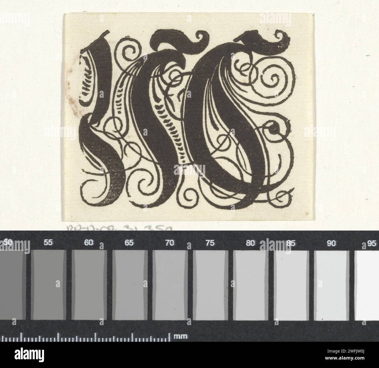 Letter M, anonymous, 1600 - 1699 print Netherlands paper fancy letters Stock Photo - Alamy