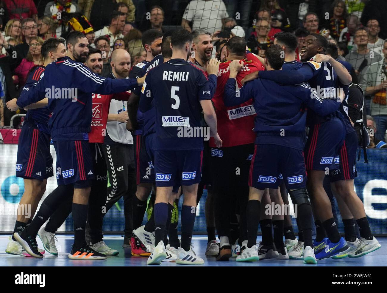 during the Men's EHF Euro 2024, Semi Finals handball match between ...