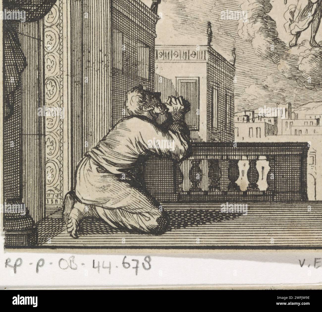 King David sees the Angel of Death, Caspar Luyken, 1698 print Amsterdam ...