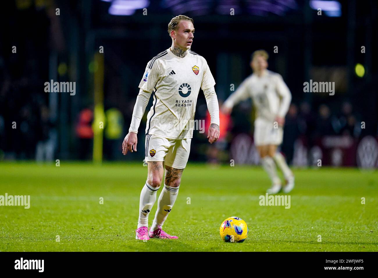 Salerno, Italy. 29th Jan, 2024. Rick Karsdorp of AS Roma during the ...