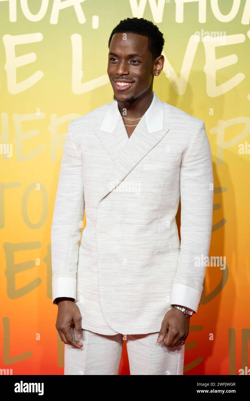 Micheal Ward poses for photographers upon arrival at the premiere of ...