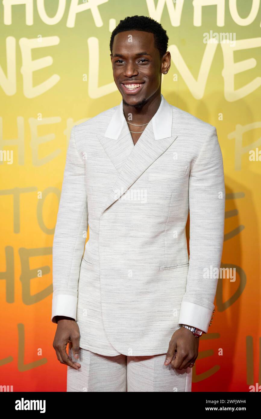 Micheal Ward poses for photographers upon arrival at the premiere of ...