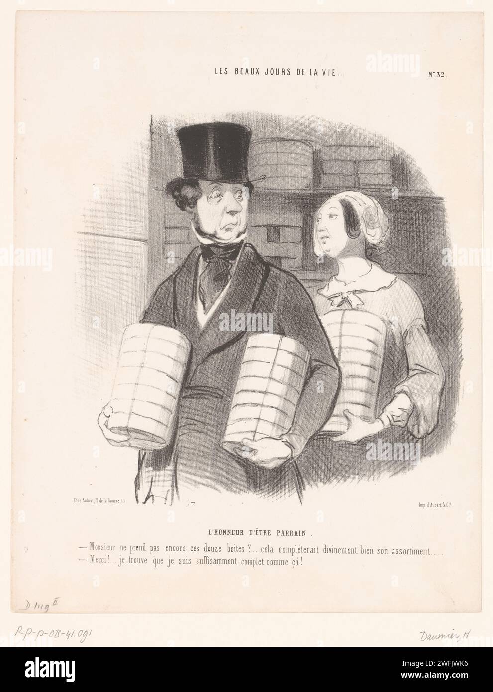 Man with fifteen boxes of sweets, Honoré Daumier, 1844 The saleswoman ...