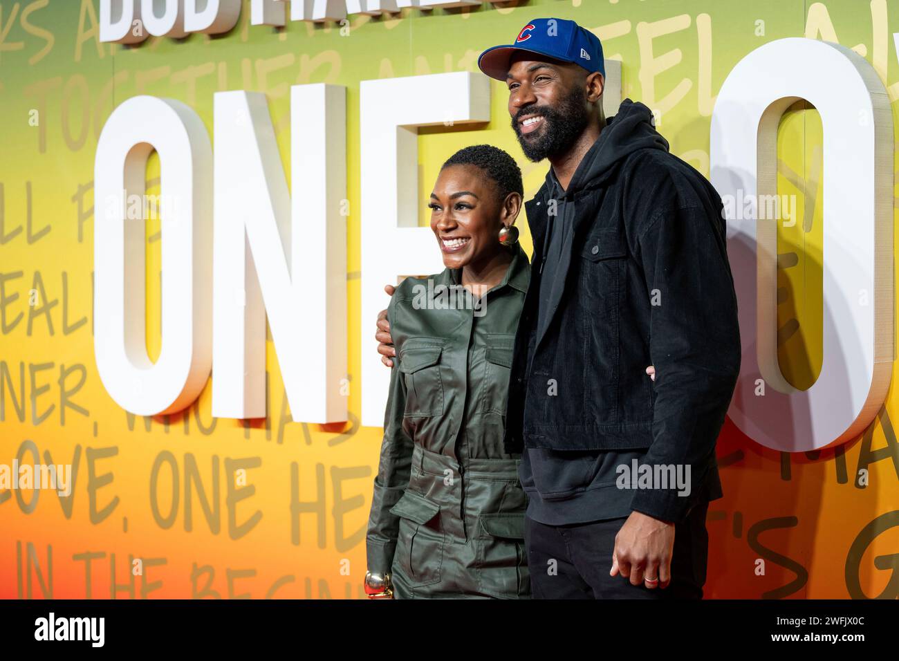 Perri Drayton, left, and Mike Edwards pose for photographers upon ...