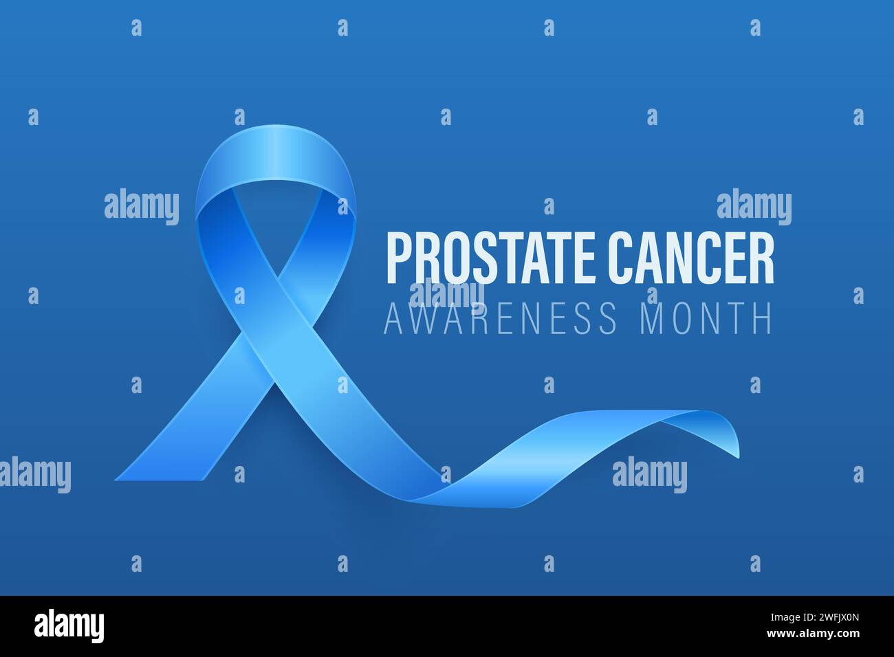 Prostate Cancer Banner, Card, Placard with Vector 3d Realistic Blue ...