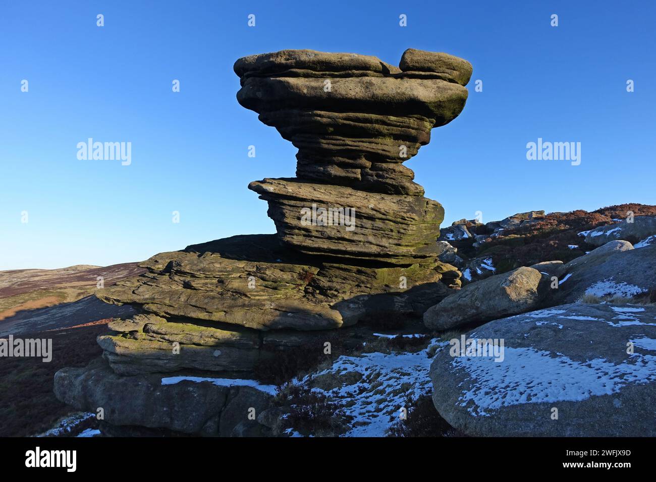 The Pepper Pot or Salt Cellar, rock formation on Derwent Edge, Peak ...