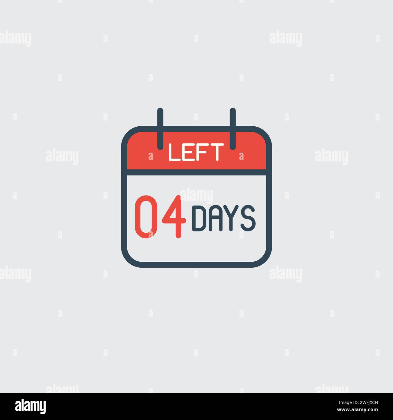 Countdown daily page calendar icon 04 days left. Number day to go ...
